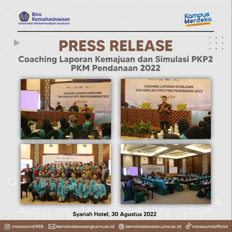 Press Release Coaching Laporan Kemajuan dan Simulasi PKP2 PKM Pendanaan ...