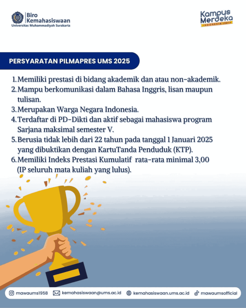 Pilmapres Universitas 2025 – Direktorat Kemahasiswaan dan Pengembangan ...